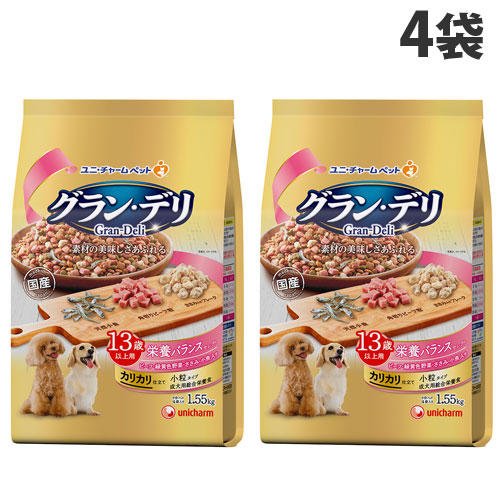 ユニ・チャーム グラン・デリ カリカリ仕立て 13歳以上用 栄養バランスセレクト 1.55kg×4袋: 日用品・生活雑貨－オフィス・現場用品の ...